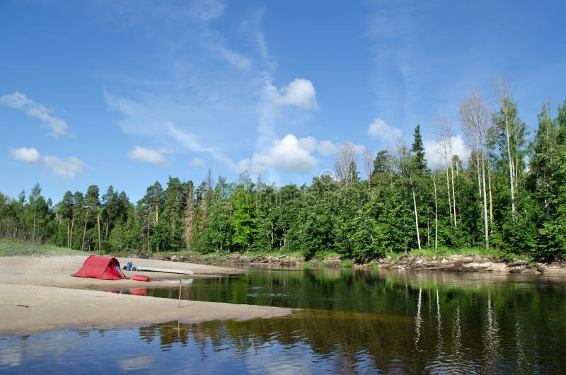 Lukh river (Russia) stock image. Image of sand, pine - 36084953
