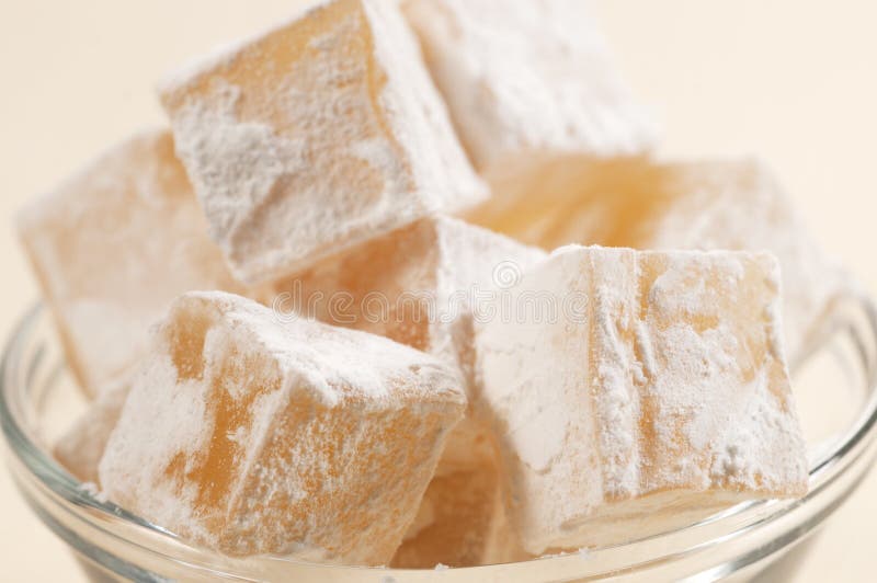 Lukum (Turkish Delight) in a Bowl Stock Image - Image of powder, lukum ...