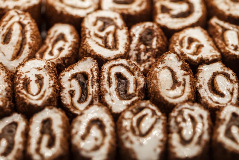 Lukum, Turkish Lokum White with Nuts and Chocolate Cream, Stacked ...