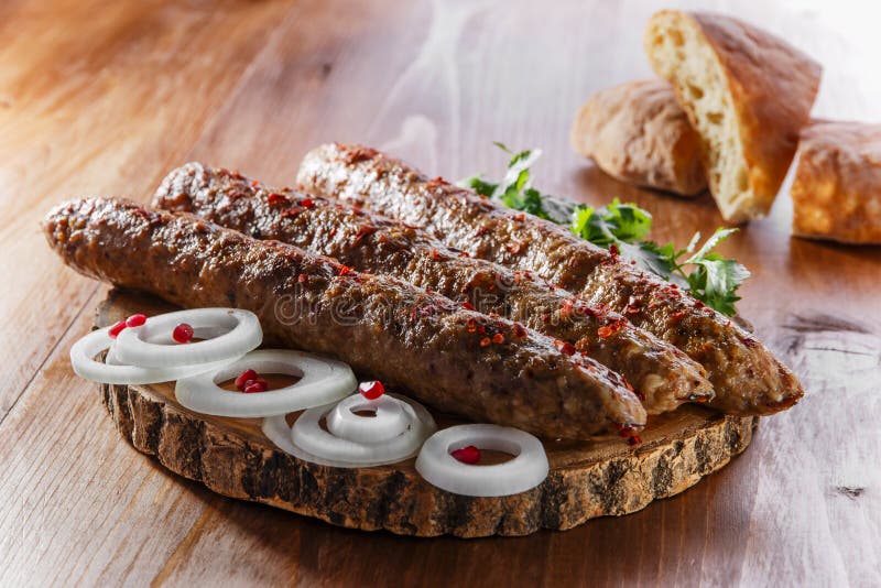 Lula kebab with herbs stock photo. Image of culture, vegetable - 54910364