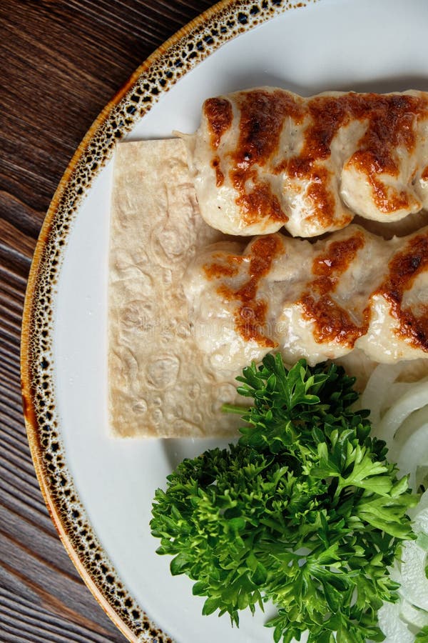 Meat dish lula kebab stock photo. Image of fried, delicious - 158640460