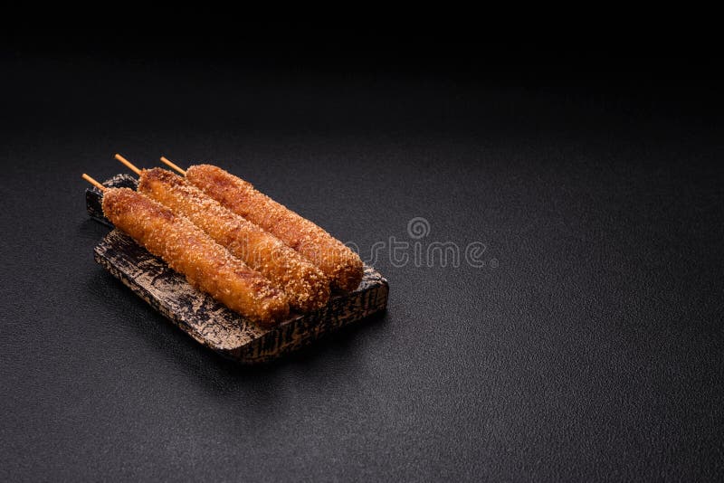 Lula Kebab Meat Fried on a Fire in Breading with Salt, Spices and Herbs ...