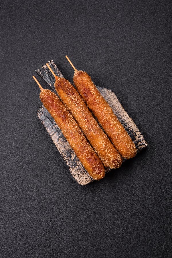 Lula Kebab Meat Fried on a Fire in Breading with Salt, Spices and Herbs ...