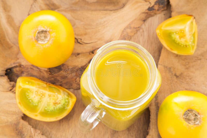 Lulo Fruit and Juice - Solanum Quitoense Stock Photo - Image of natural ...