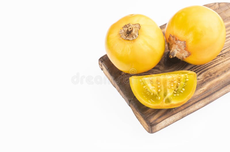 Typical Colombian Tropical Exotic Fruit Called Lulo Solanum Quitoense ...