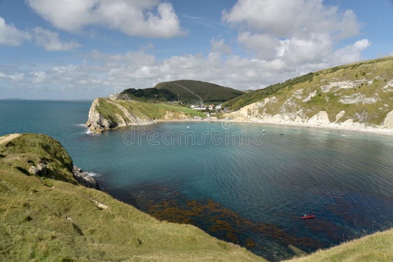 Lulworth Cove on Dorset Coast Stock Photo - Image of england, landscape ...