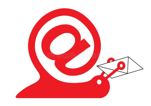 Lumaca come icona email illustrazione vettoriale. Illustrazione di ...