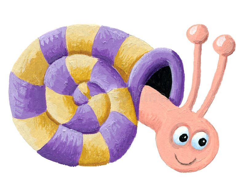 Lumaca Divertente Su Un Pattino, Illustrazione Sveglia Di Vettore Del ...