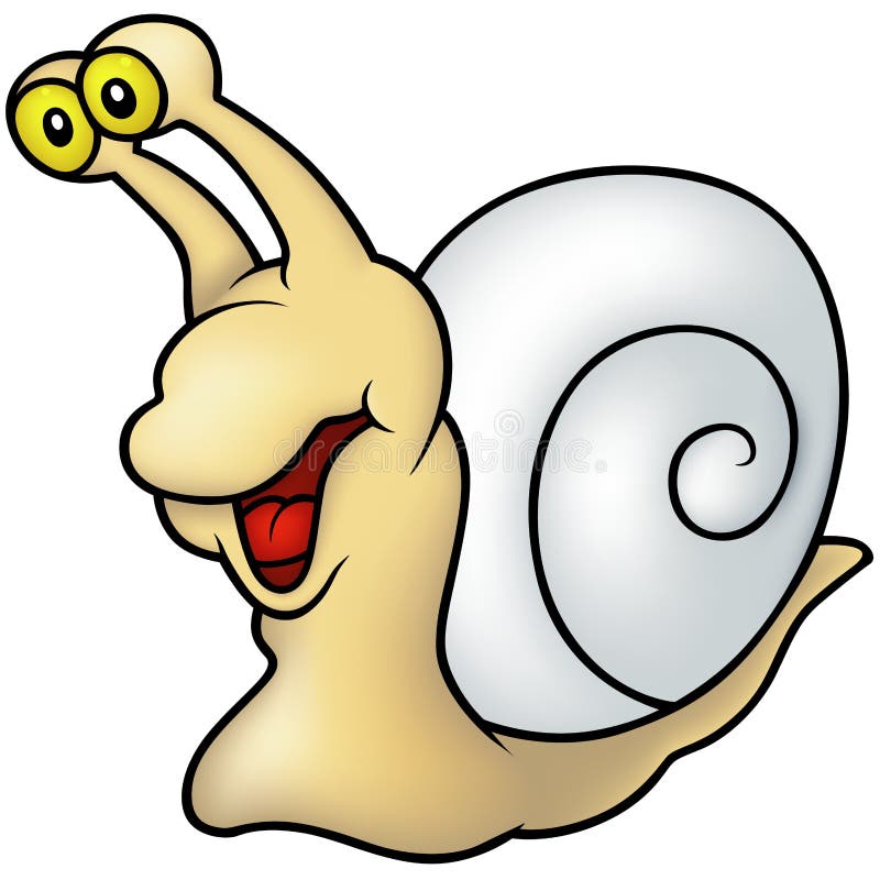 Fumetto Sorridente Della Lumaca Sulla Spiaggia Illustrazione Vettoriale ...