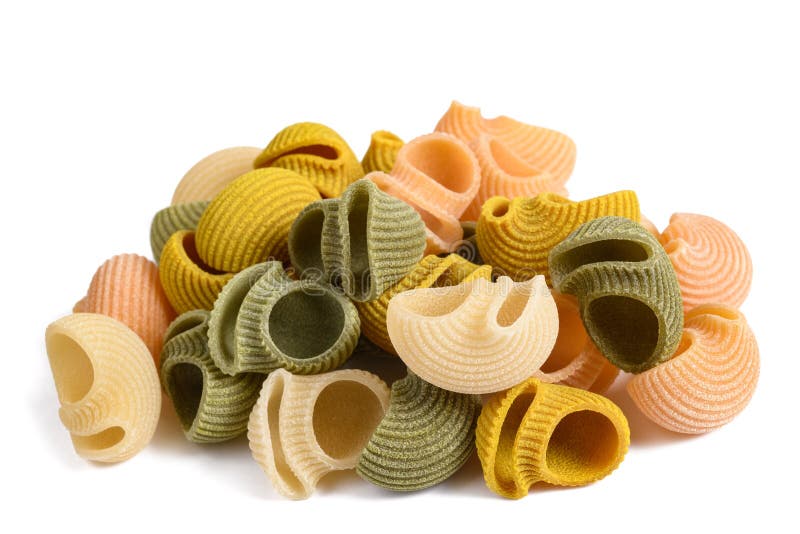Pasta Pile on Pastel Pink Surface. Cute Shape of Raw, Uncooked Pasta on ...