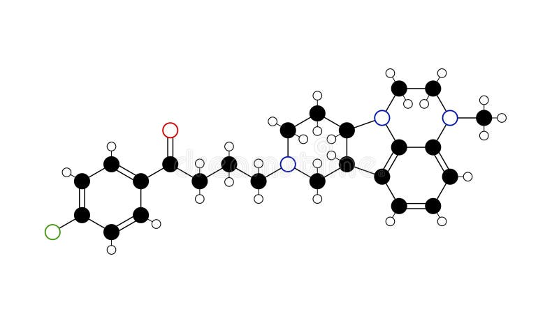 Lumateperone Molecule, Structural Chemical Formula, Ball-and-stick ...
