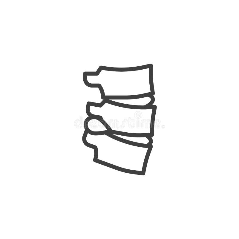 Lumbar Herniated Disc Line Icon Stock Vector - Illustration of pain ...