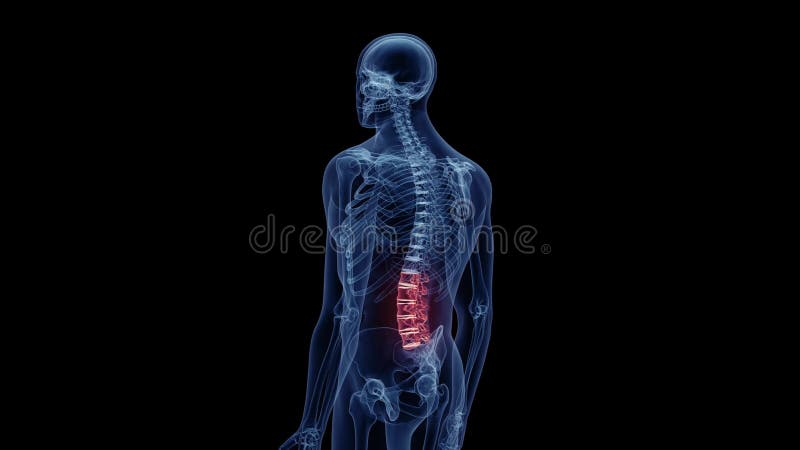 Lumbar Spine L 2 Bone Anatomy for Medical Concept 3D Animation Stock ...