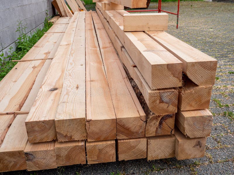Lumber on a Construction Site Stock Image - Image of construction ...
