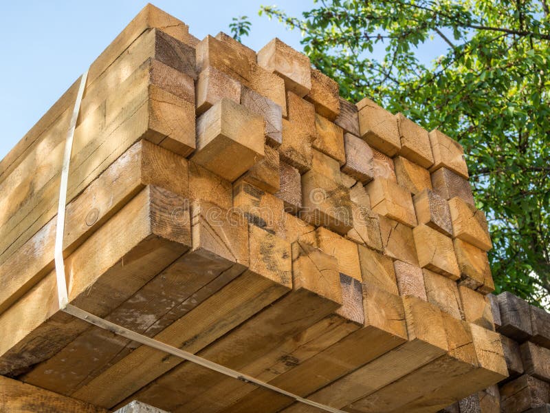 Lumber at a Construction Site Stock Photo - Image of wood, architecture ...