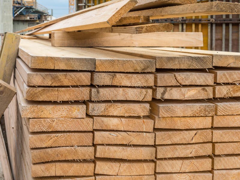 Lumber at a Construction Site Stock Image - Image of carpentry ...