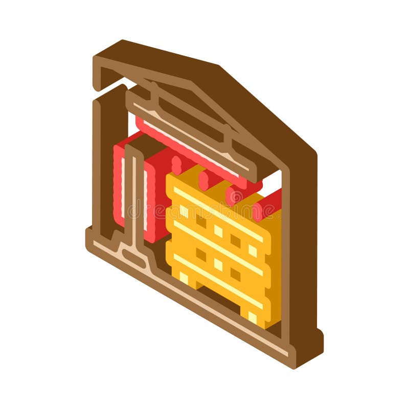 Lumber Drying Process Isometric Icon Vector Illustration Stock Vector ...