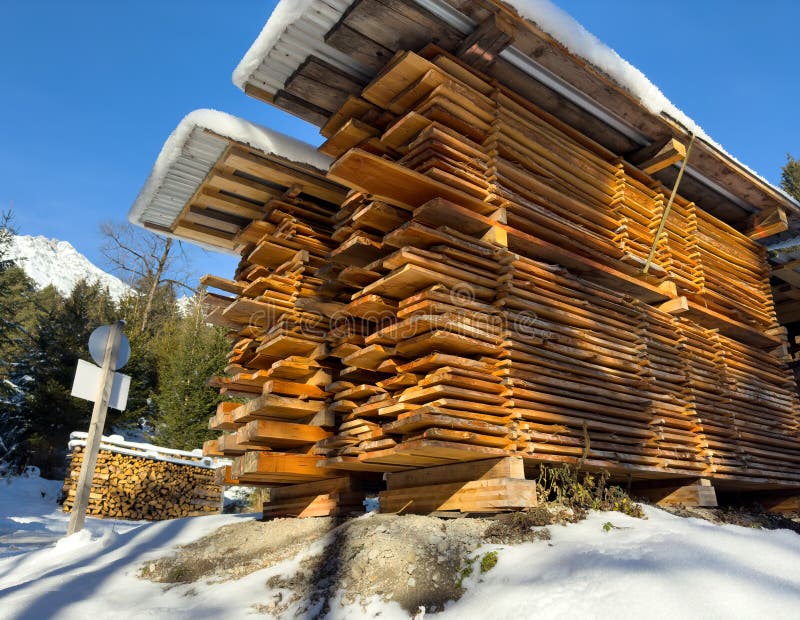 Lumber in the Lumber Industry, Boards Stock Image - Image of board ...