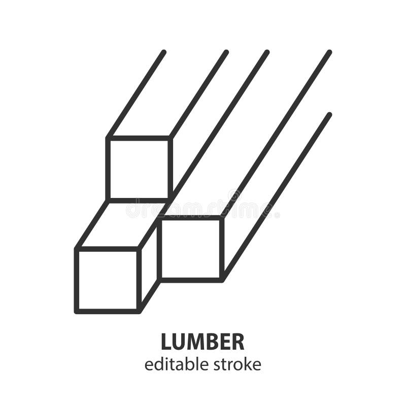 Lumber Line Icon. Wooden Timber Vector Symbol Stock Vector ...