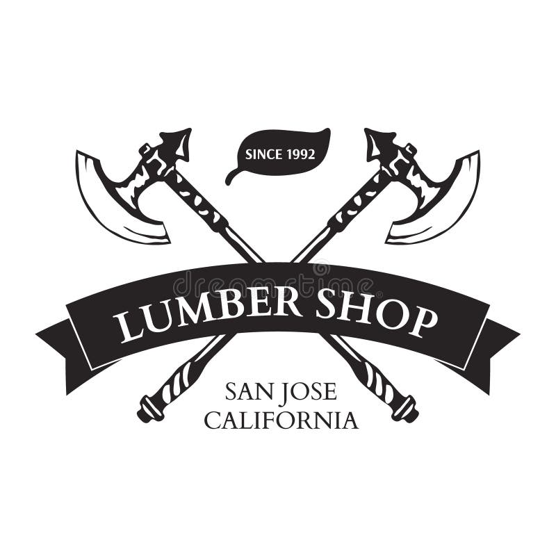 Lumber Shop Label Design Elements Vector Stock Vector - Illustration of ...