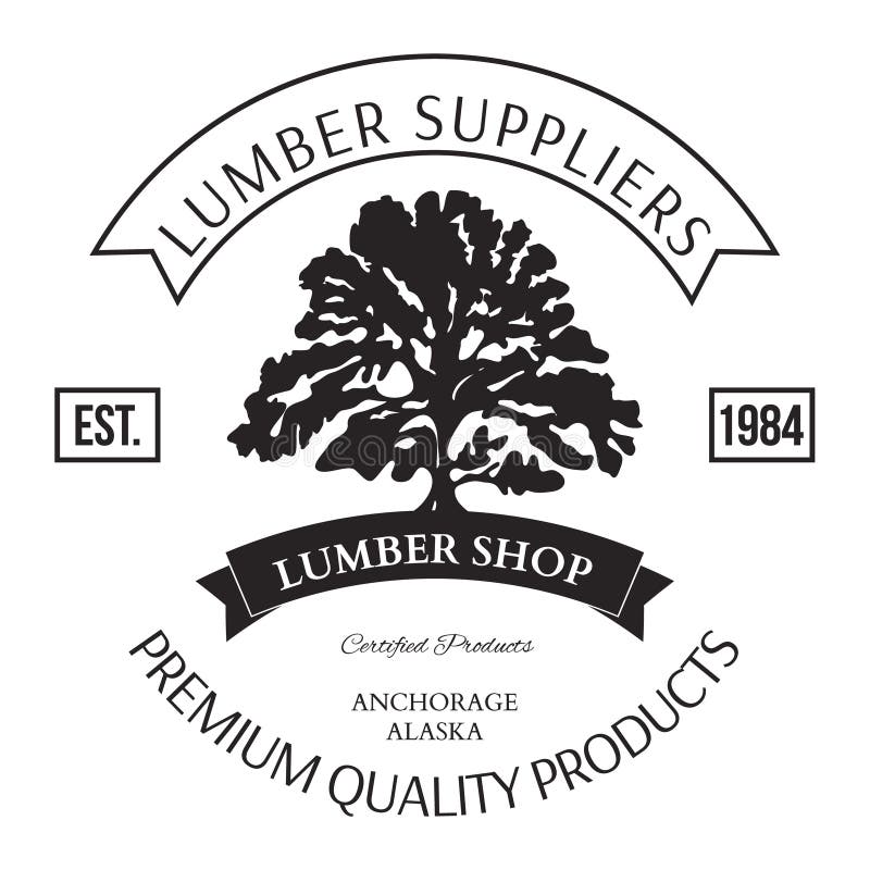 Lumber Shop Label Design Elements Vector Stock Vector - Illustration of ...
