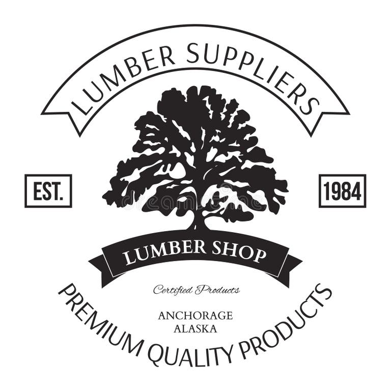 Lumber Shop Label Design Elements Vector Stock Vector - Illustration of ...
