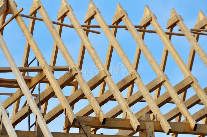 Lumber Used for the Construction or Reconstruction of Roofs Stock Image ...