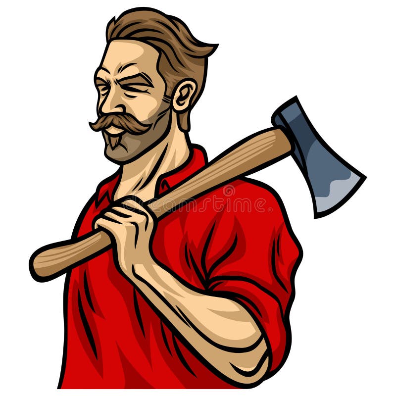 Lumberjack with Axe Illustration Vector Character Design Stock Vector ...