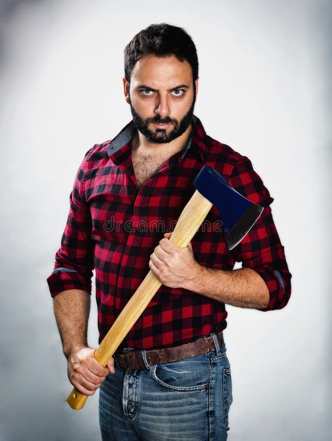 Lumberjack with dark style stock image. Image of person - 76282655