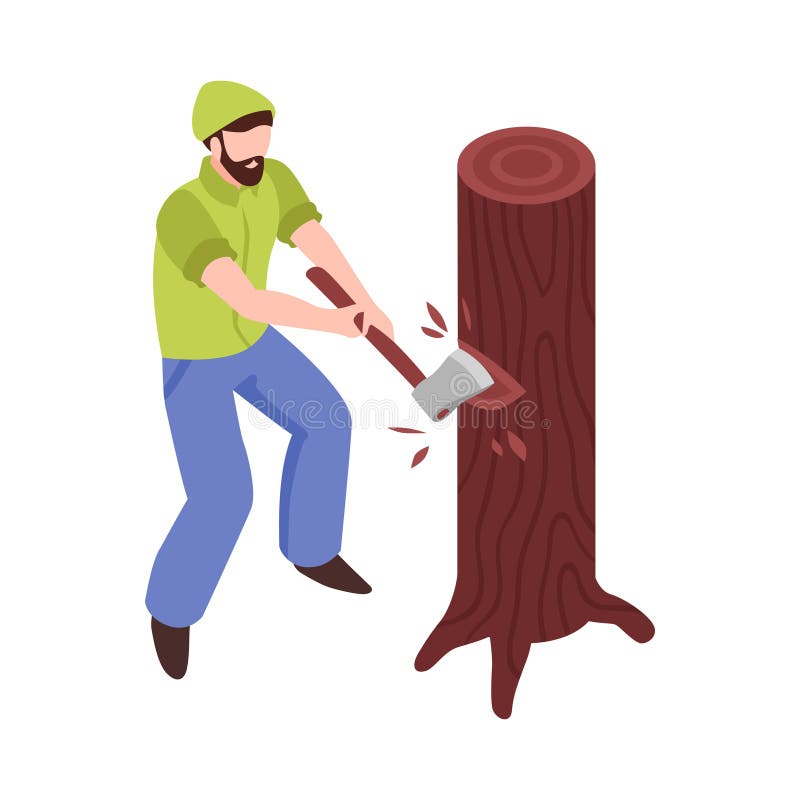 Lumberjack Isometric Icon stock vector. Illustration of equipment ...