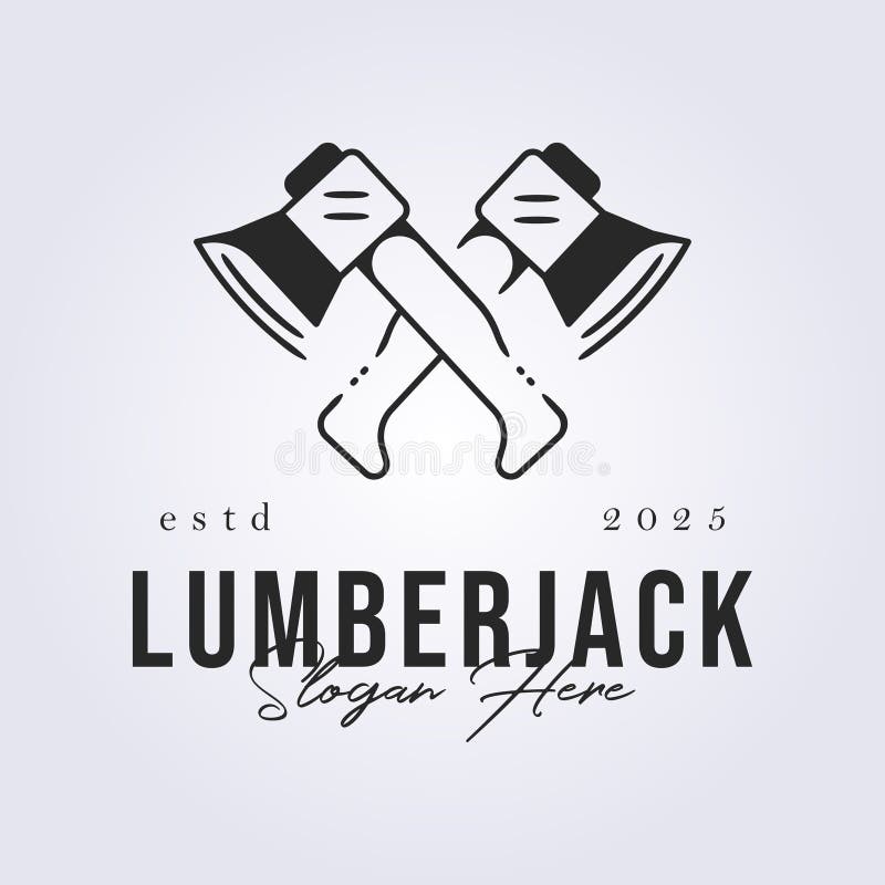 Lumberjack Logo Design, Symbol of Hatchet or Axe Stock Illustration ...