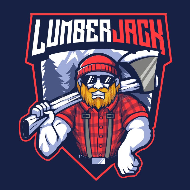 Lumberjack Mascot Logo Concept Illustration Stock Vector - Illustration ...