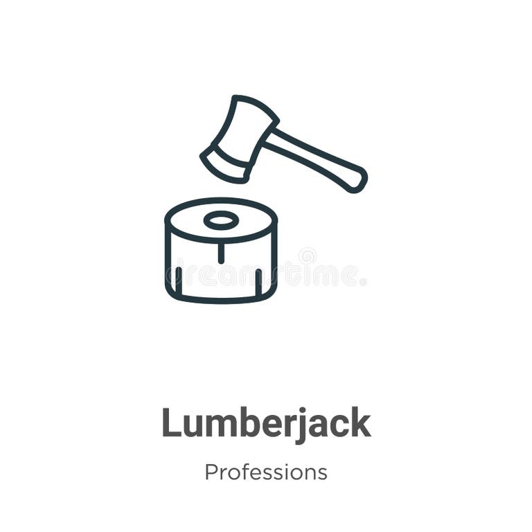 Lumberjack Outline Vector Icon Thin Line Black Lumberjack Icon, Flat ...