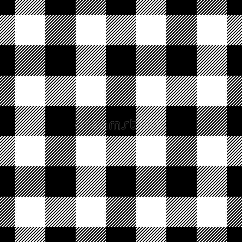 Lumberjack Plaid Pattern in Black and White. Seamless Vector Pattern ...