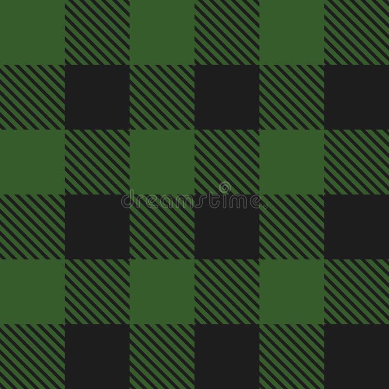 Lumberjack Plaid Seamless Pattern. Vector Illustration. Dark Green ...
