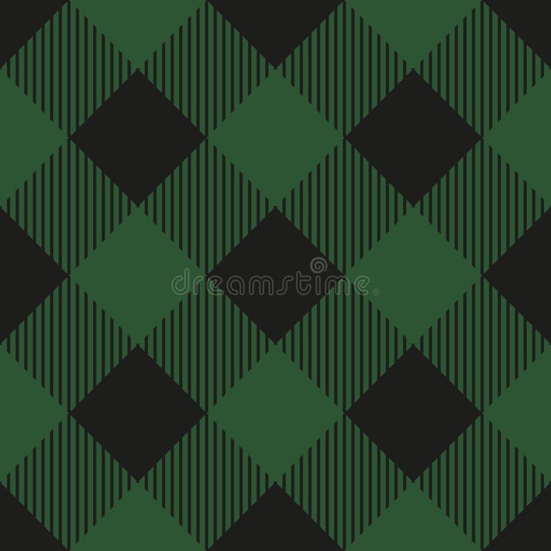 Lumberjack Plaid Seamless Pattern. Vector Illustration. Green Color ...