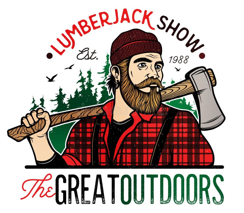 Lumberjack Template Logo. stock vector. Illustration of occupation ...
