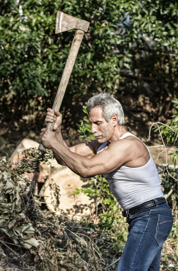 Lumberjack stock photo. Image of lifestyle, muscle, strong - 45088278