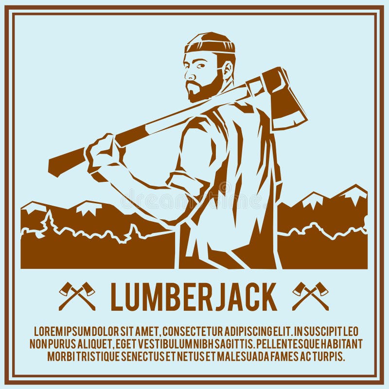 Lumberjack Woman with Axe. Female Axeman for Logo Stock Vector ...