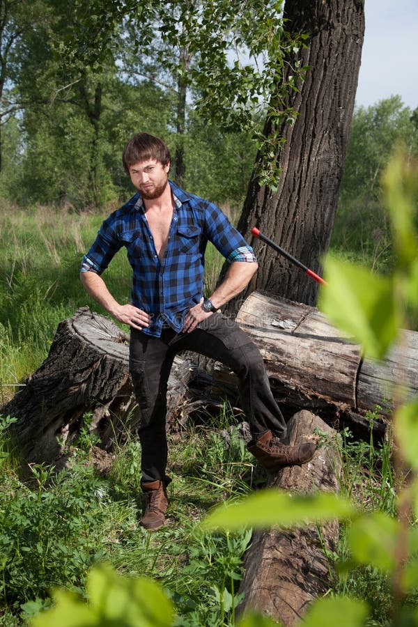 Lumberman stock photo. Image of male, hardworking, lumberjack - 97252930