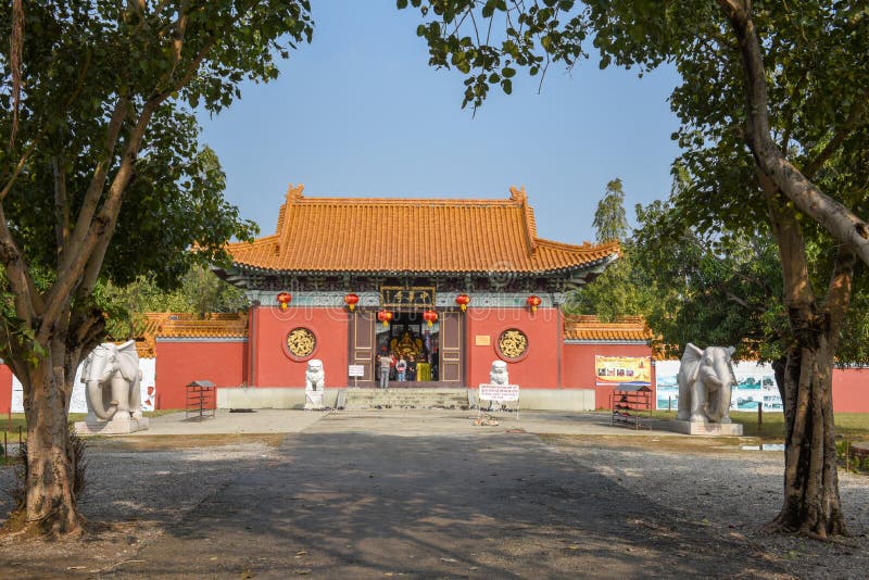 Chinese Buddhist Monastery at the Monastic Zone of Lumbini in Nepal ...