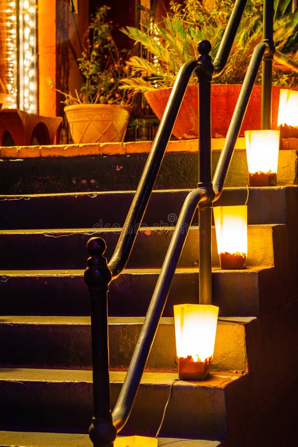 Luminaries Glowing at Night Stock Image - Image of glowing, candles ...