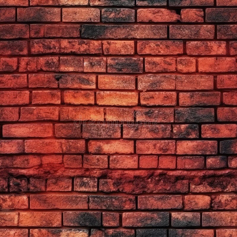 Luminescence Rough Red Beautiful Macro Brick Wall Texture. Tile ...