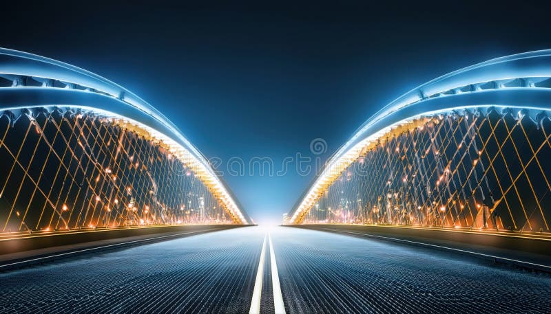 Luminescent Bridge at Night, Symbolizing the Connection between ...