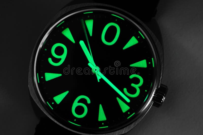 Luminescent Hour Markers and Hands of an Automatic Mechanical Wrist ...