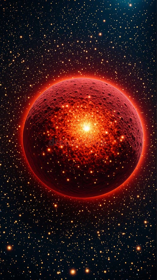 Luminescent Red Planet in Starry Cosmic Space Stock Image - Image of ...