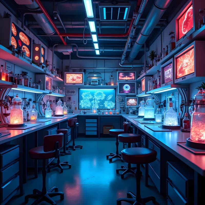 The Luminescent Science Haven a Neon-Infused Laboratory of the Future ...