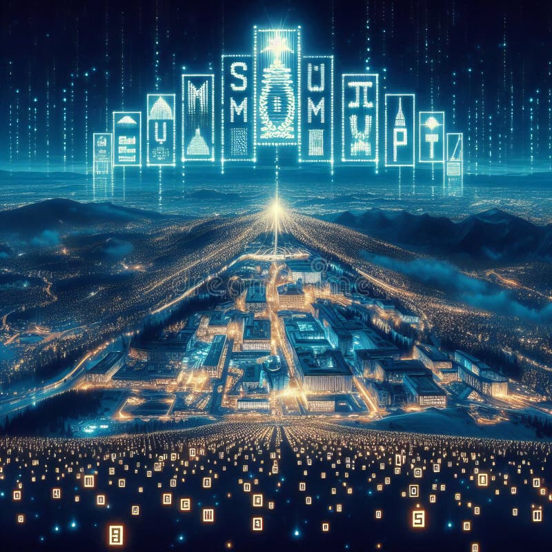 Luminogram Ascii Art a Luminogram of Summit Lights with Ascii Ar Stock ...