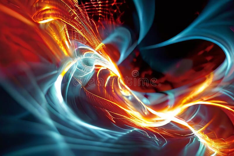 Luminogram Digital Collage Abstract Swirls of Light Representing Stock ...