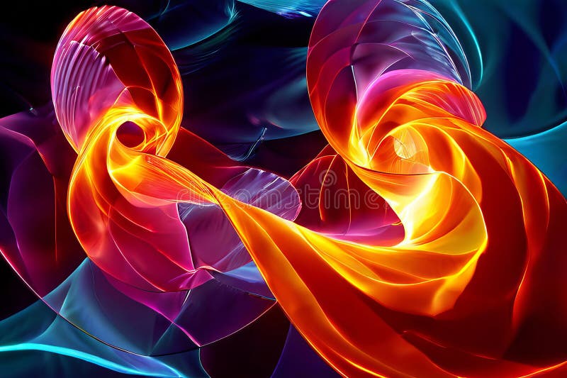 Luminogram Digital Collage a Luminous Glowing Collage of Abstrac Stock ...